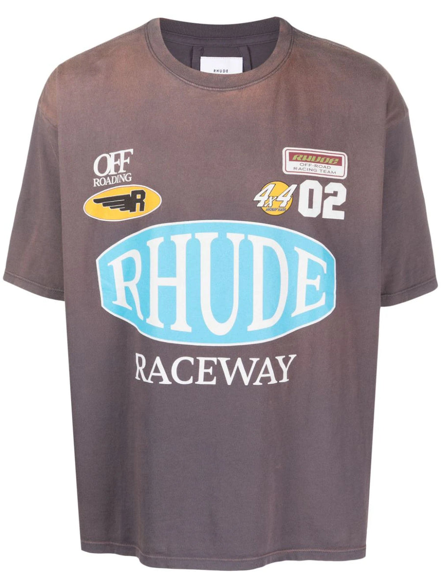 RHUDE Raceway Logo Print Cotton Jersey T-Shirt – Token Miami