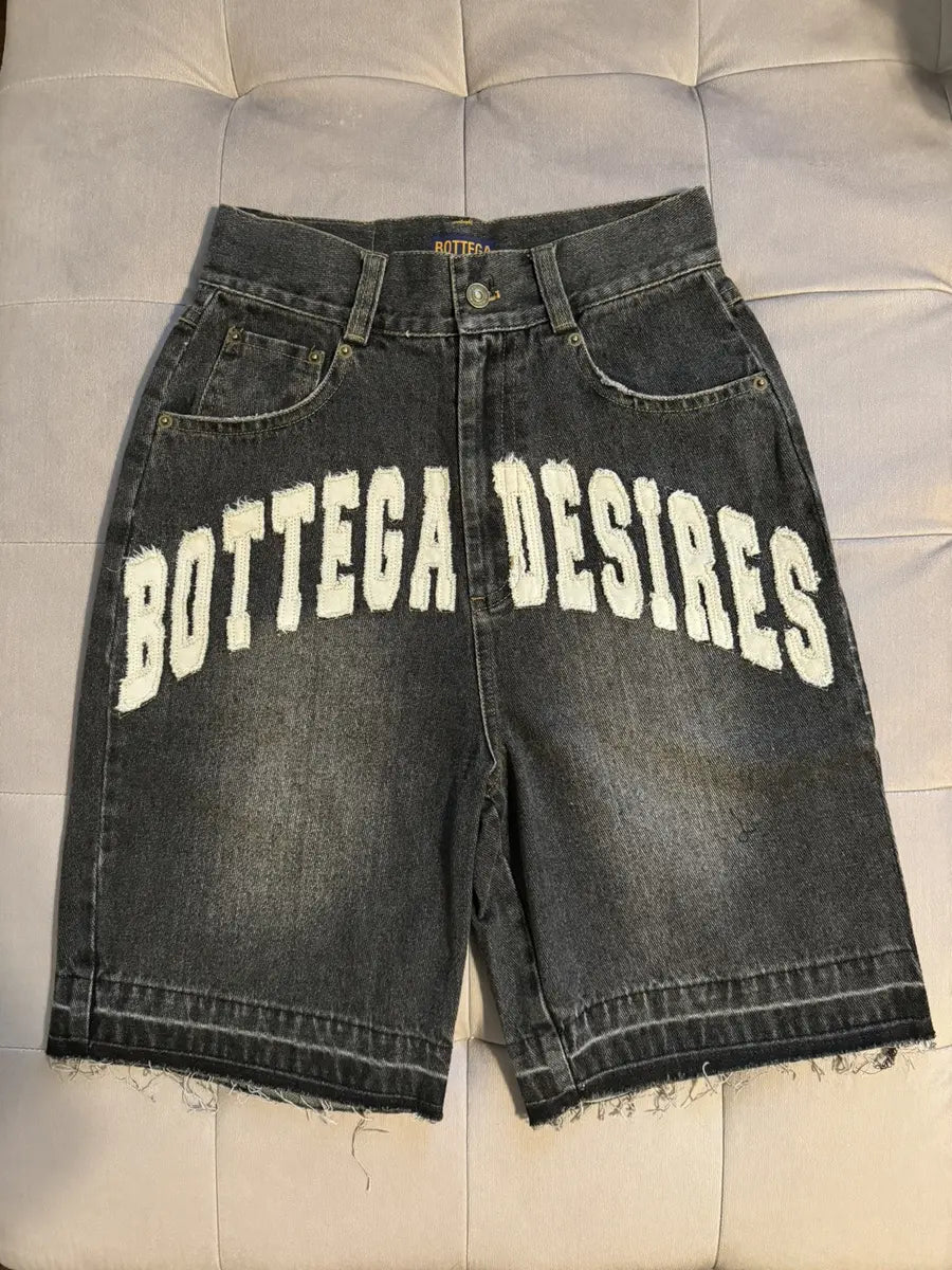 Bottega Desires Denim Jeans Shorts Jorts Black – Token Miami