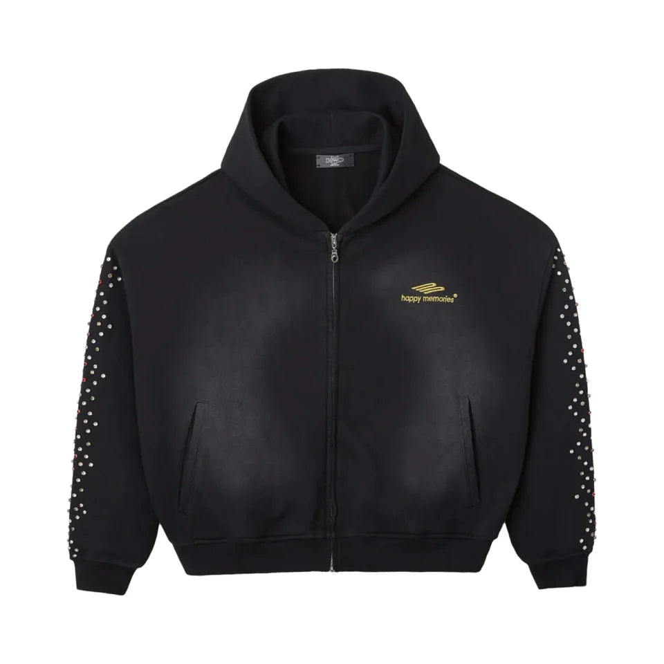 HMDD Crystal Zip Up Hoodie Washed Black – Token Miami