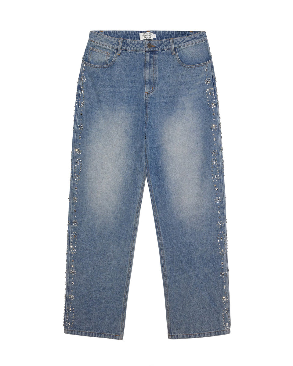 Vale Crystal Denim Jeans – Token Miami