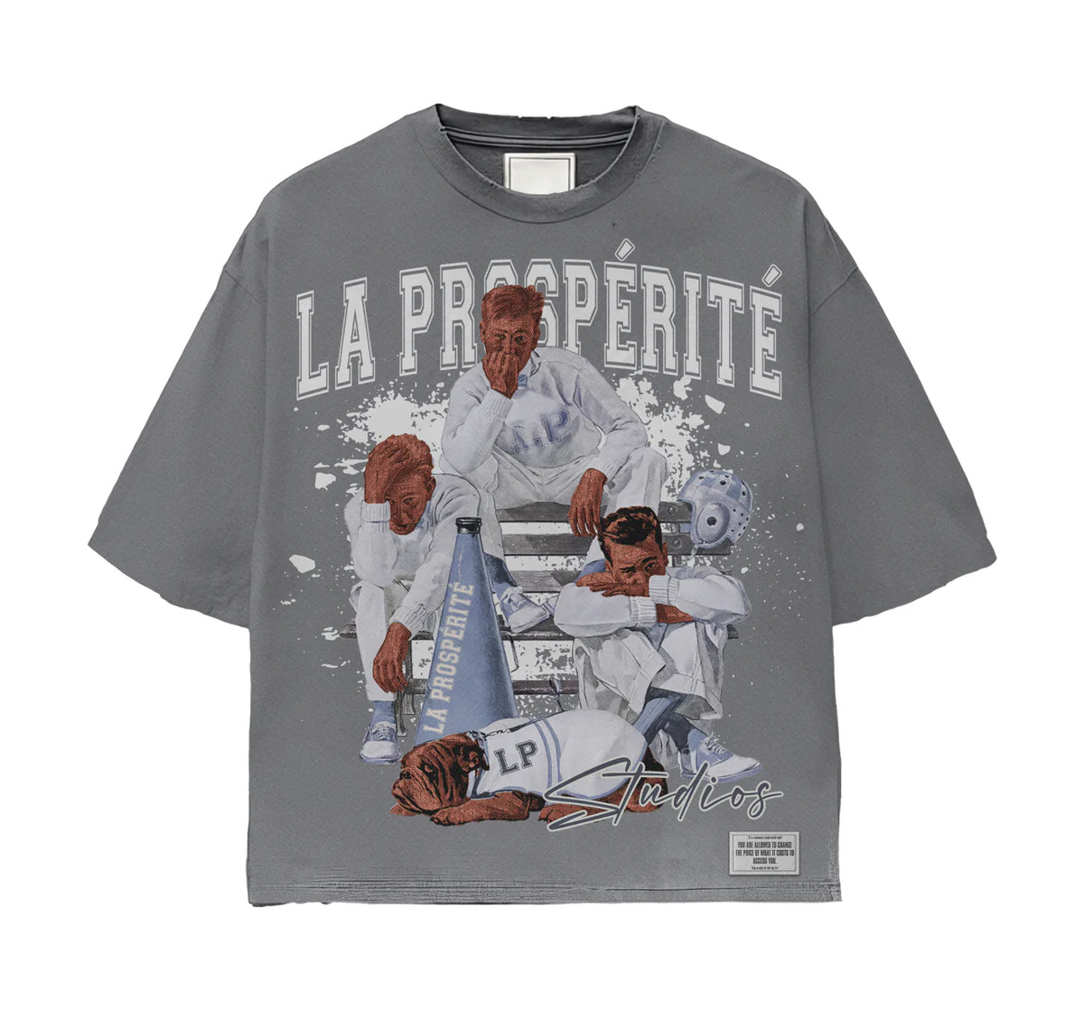 Gray Oversized College Tee – Token Miami