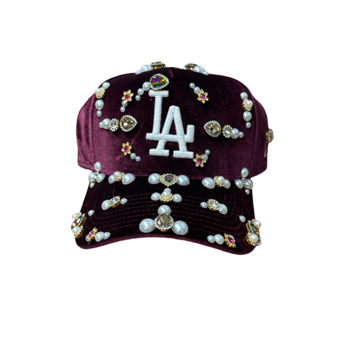 LA Dodgers Maroon Suede Rhinestone Snapback – Token Miami