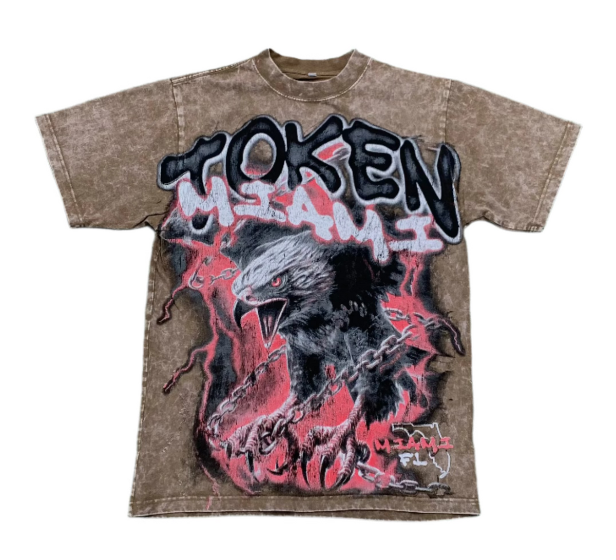 Token Eagle T-shirt Brown/Red – Token Miami