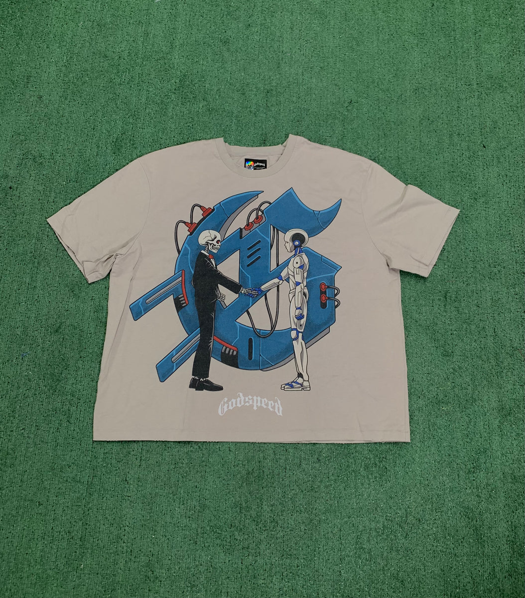 Godspeed Shaking Hands Tee Gray – Token Miami