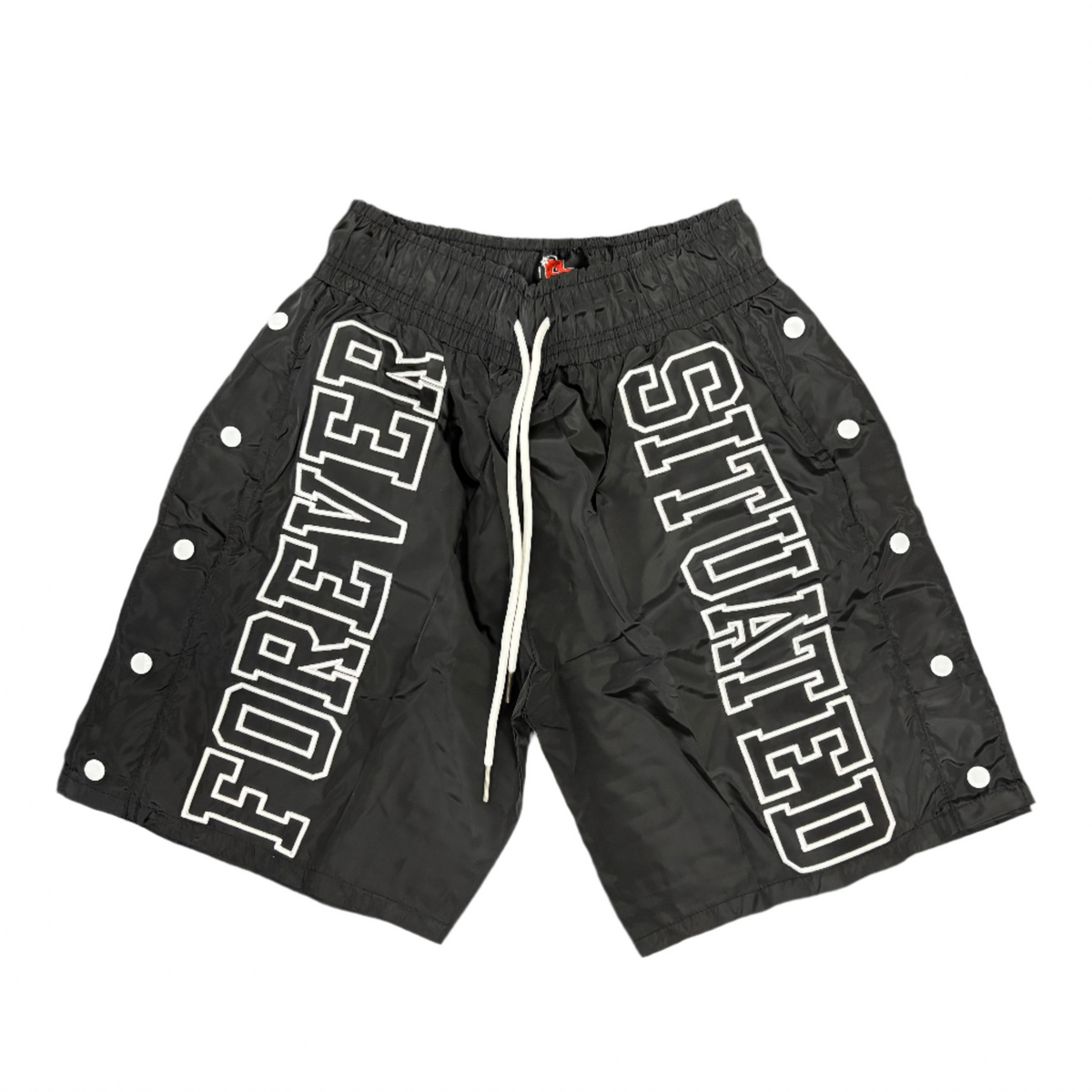 Forever Situated - FS Nylon Track Shorts Black – Token Miami