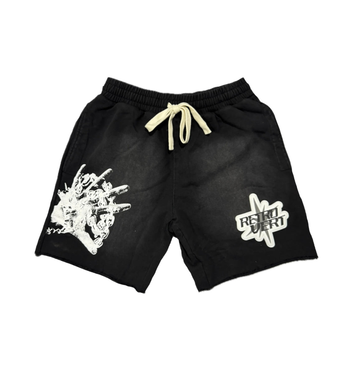 SPIKED HANDS SHORTS BLACK – Token Miami