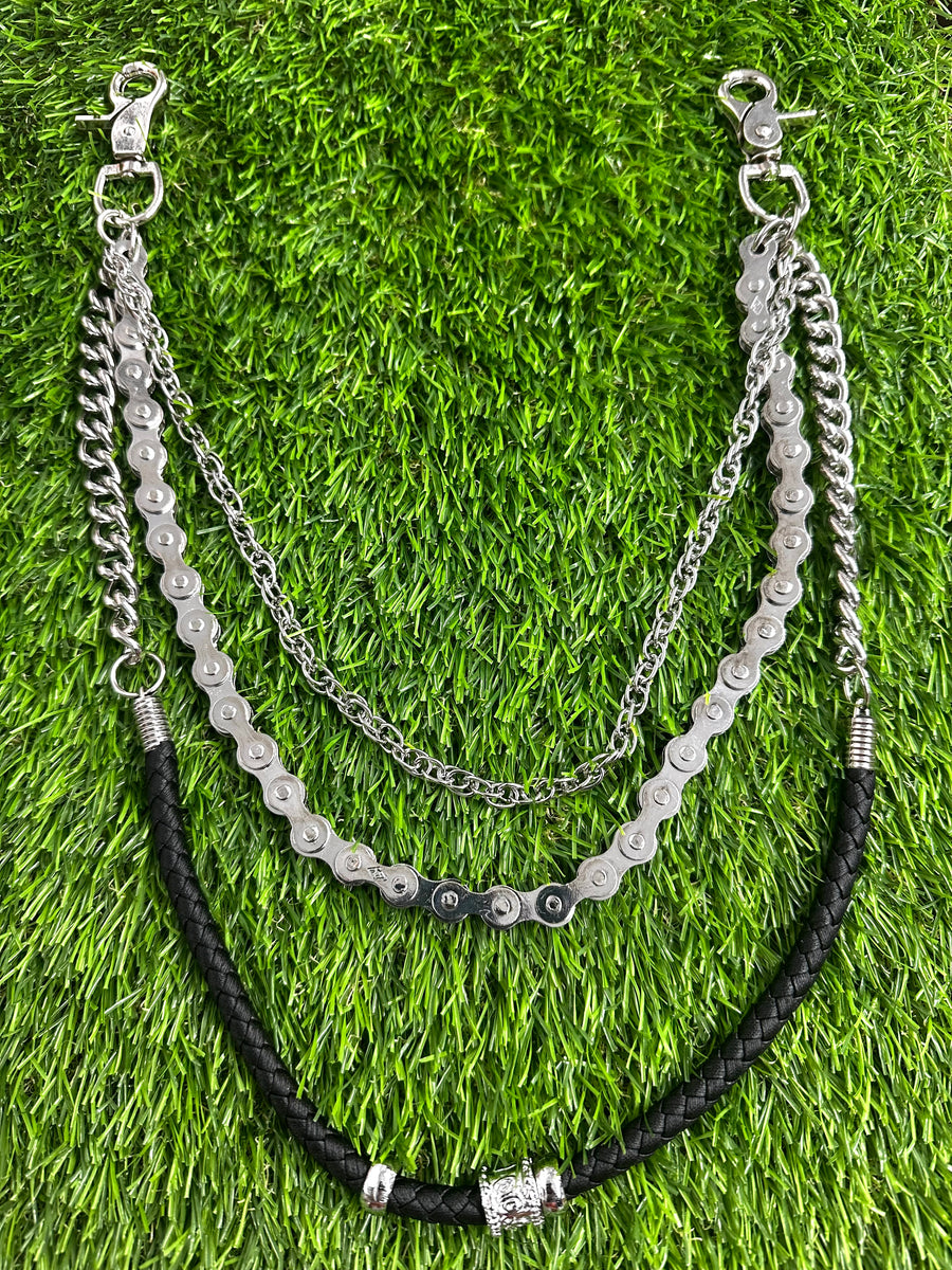 Triple Layer Motor Chain w/ Braided Band Wallet Chain – Token Miami