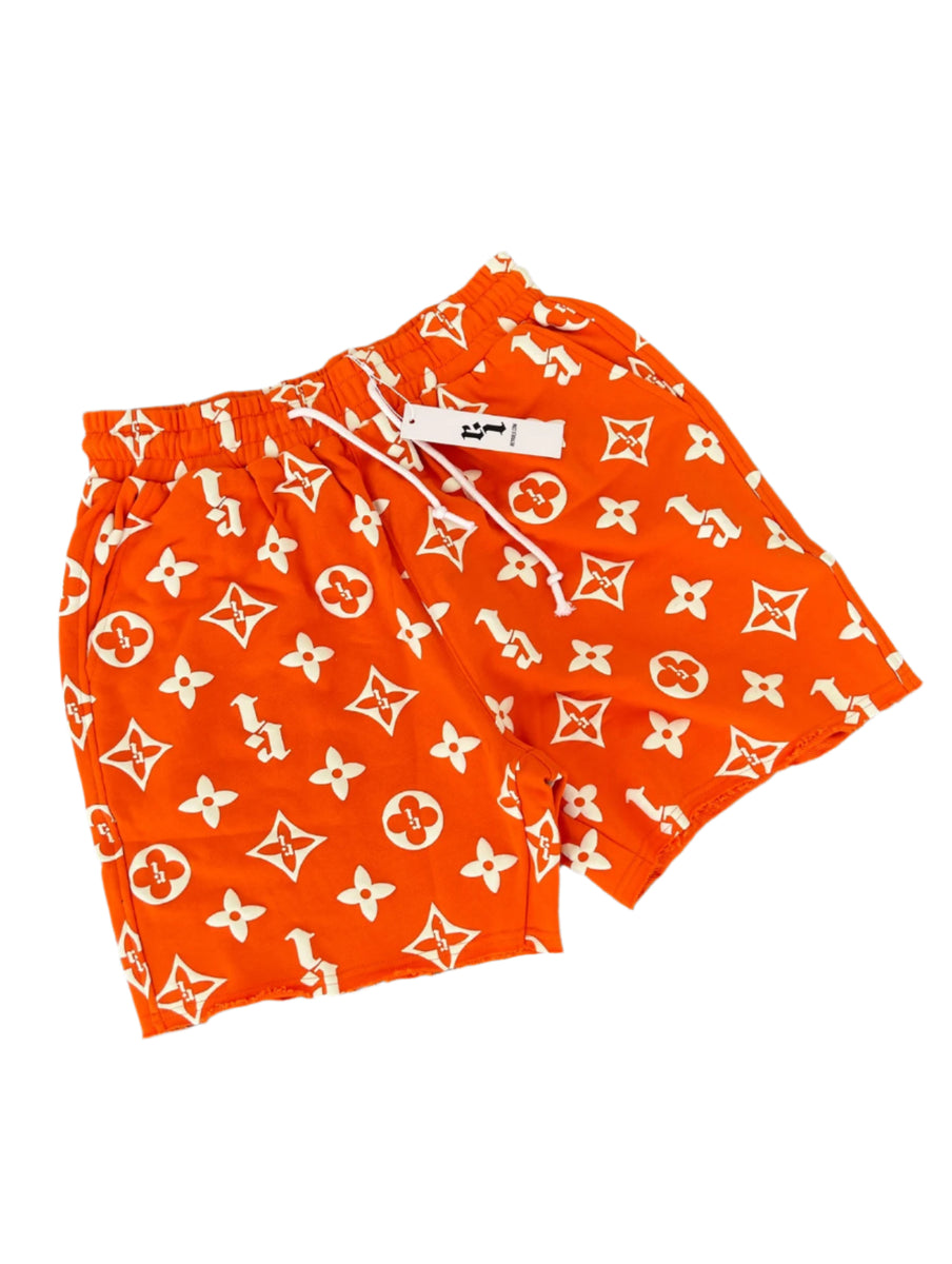 Orange "Ri" Puff Print Shorts – Token Miami
