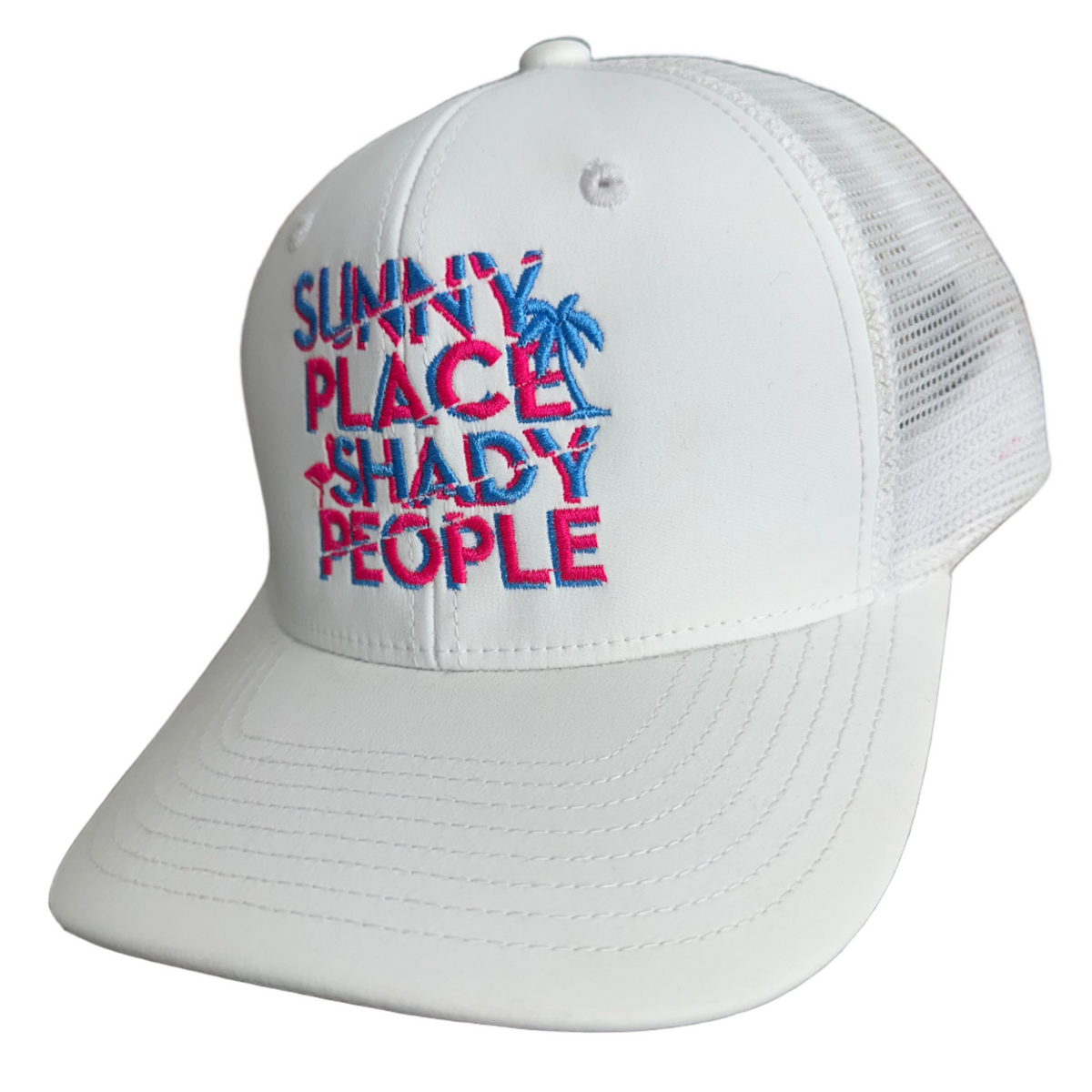 SUNNY PLACE SHADY PEOPLE WHITE TUCKER HAT – Token Miami