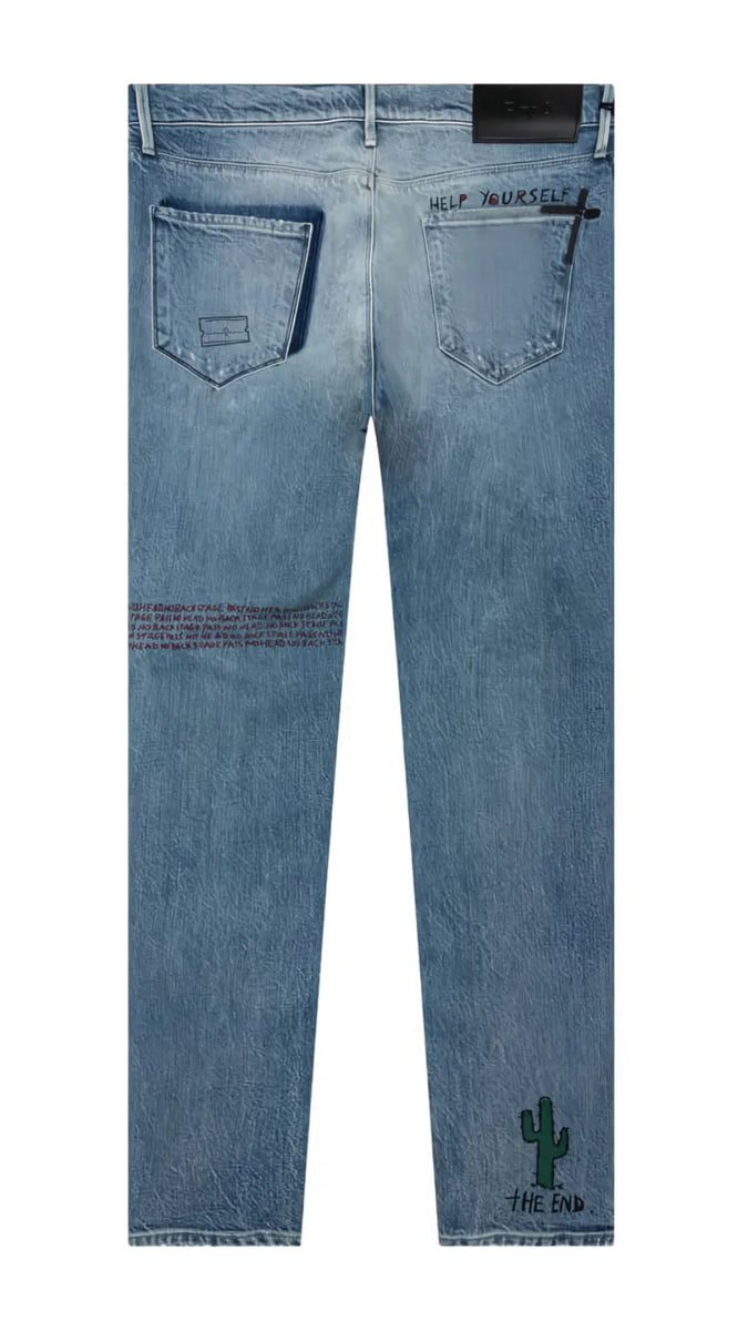 RTA Graphic-Detail Distressed Jeans – Token Miami