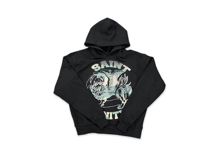 Saint Vanity Logo Hoodie " Black Teal" – Token Miami
